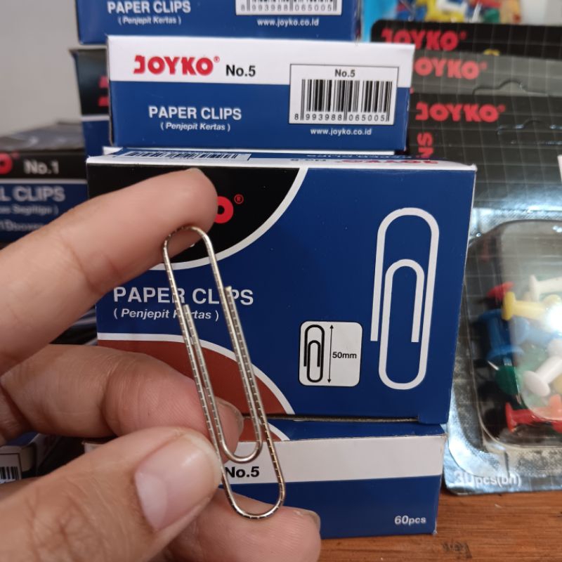 Jual PAPER CLIP NO 5 JOYKO PAPER CLIP BESAR JOYKO ISI 60 | Shopee Indonesia