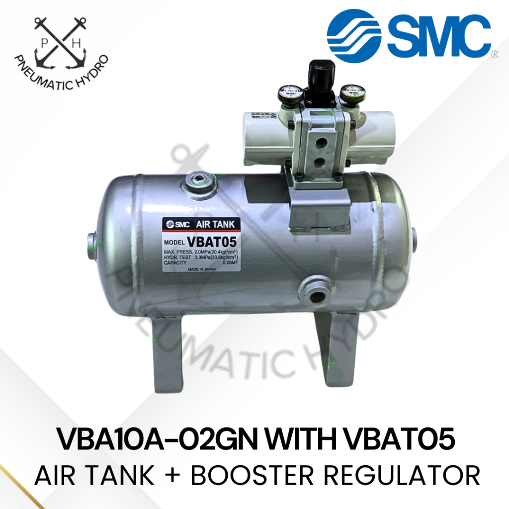 Jual BOOSTER PNEUMATIC REGULATOR SMC VBA10A-02GN WITH AIR TANK VBAT05 | Shopee Indonesia