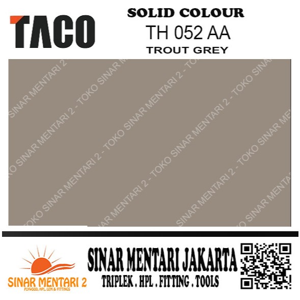 Jual TACO HPL SOLID COLOUR TH 052 AA TROUT GREY | Shopee Indonesia