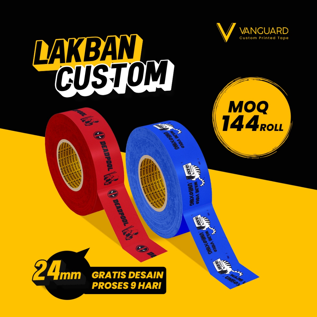 Jual Lakban Isolasi Custom Logo 24mm 144 roll Selotip Cetak Printing ...