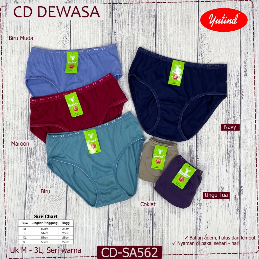 Jual ISI 3 Pcs Celana Dalam Wanita Dewasa / CD Perempuan / M-XXL / YUTIND SA562 | Shopee Indonesia