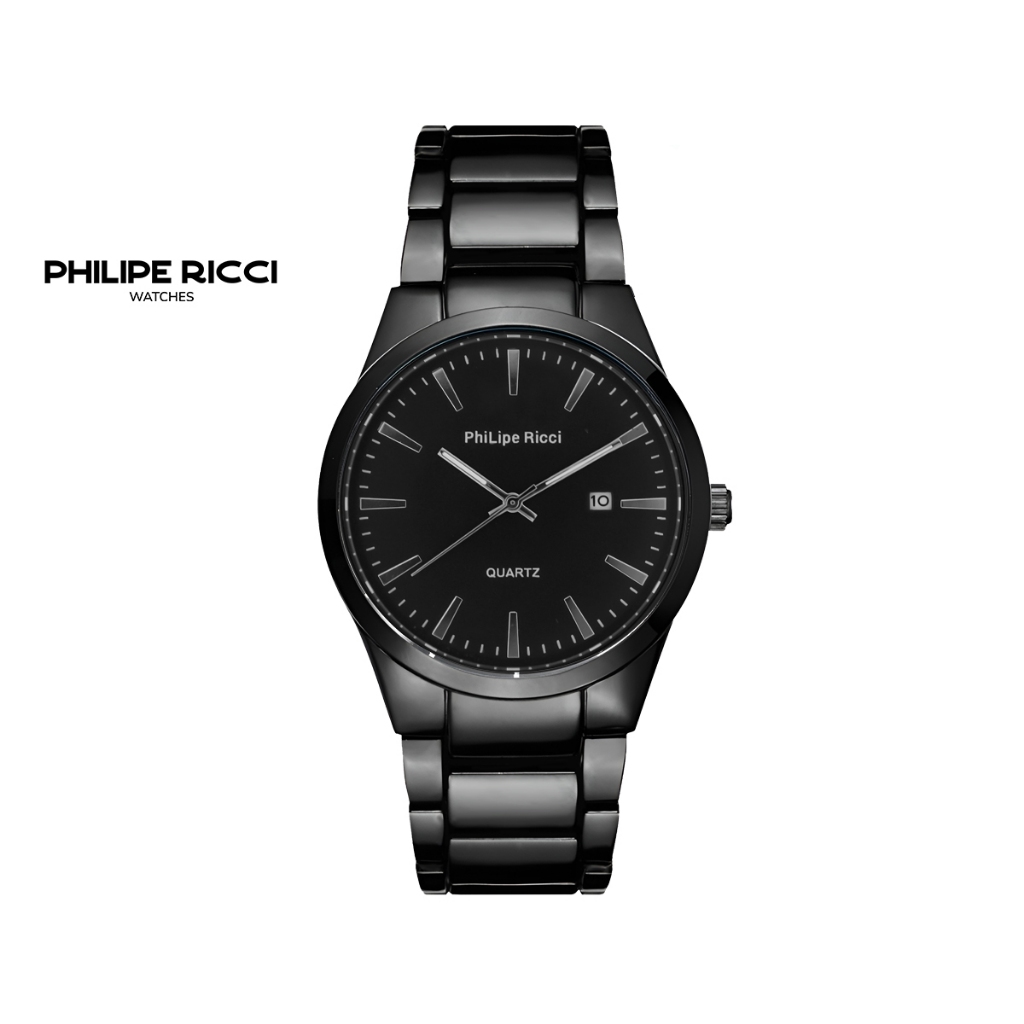 Jual PhiLipe Ricci Jam Tangan Pria Rantai Hitam 100% Ori Business ...