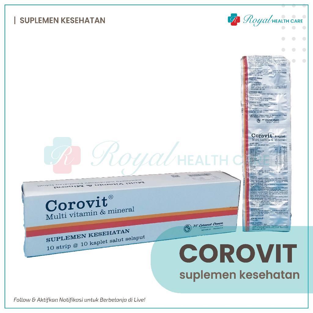 Jual COROVIT BOX ISI 100 KAPLET, Membantu Memenuhi Kebutuhan ...