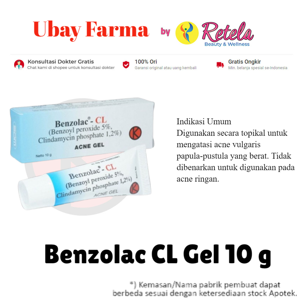 Jual Benzolac CL Gel 10 g / Acne Vulgaris / Jerawat | Shopee Indonesia