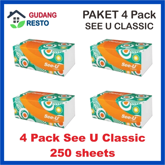 Jual PAKET 4 PACK Tissue See U Classic Facial 250 sheet PROMO TERMURAH ...
