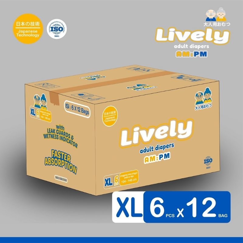 Jual LIVELY Termurah Popok Perekat Dewasa Siang Malam (Karton) M 8 x 12 ...