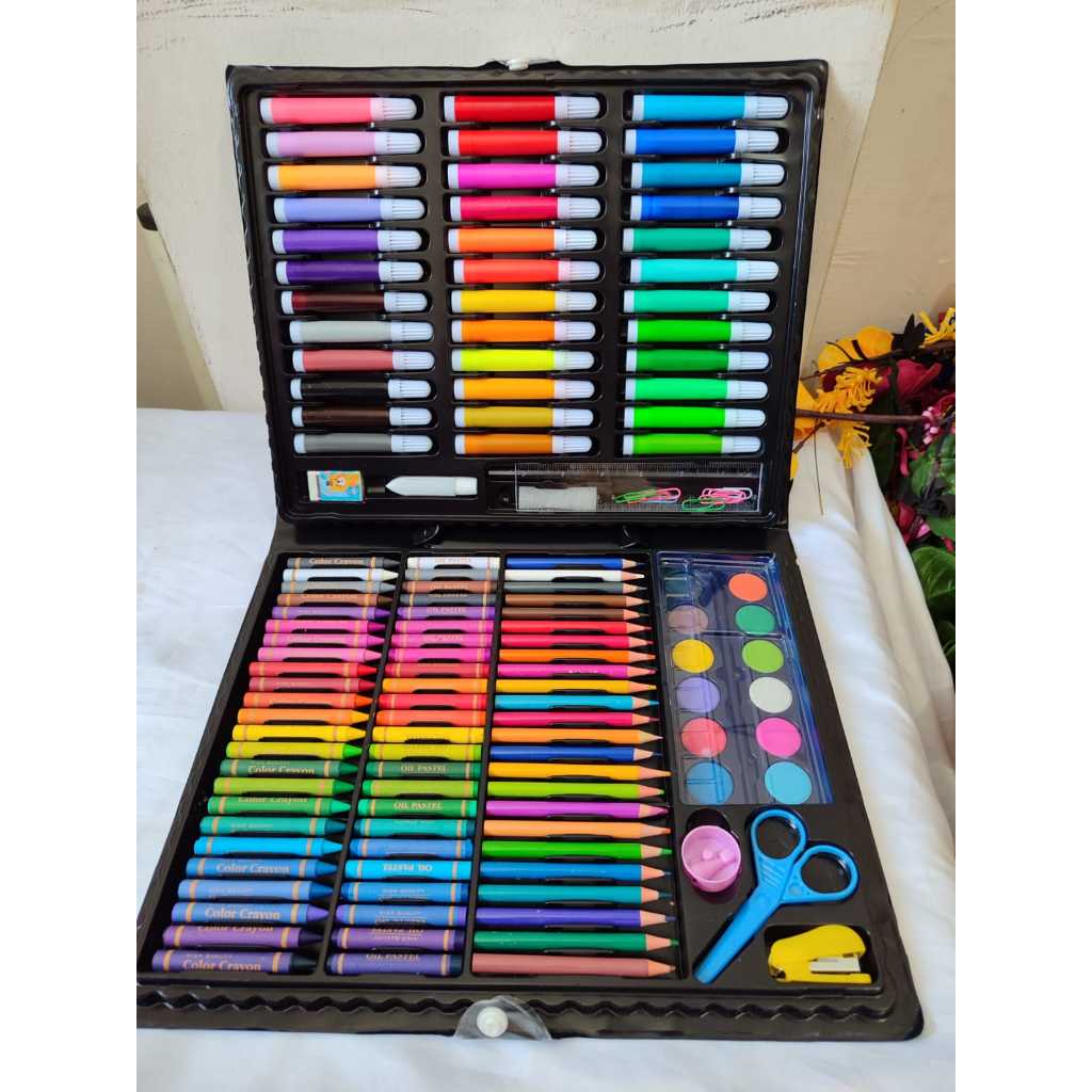 Jual set crayon / set alat mewarnai/melukis anak isi 150pcs alat ...
