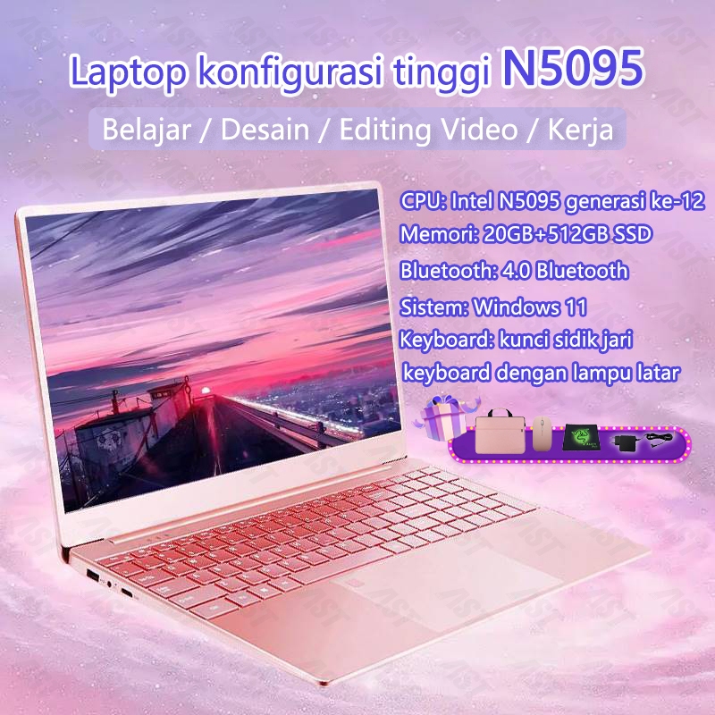 Jual [Ready stock]AST Laptop baru Pink N5095 16/20GB+512GB 15.6'' Win11 ...