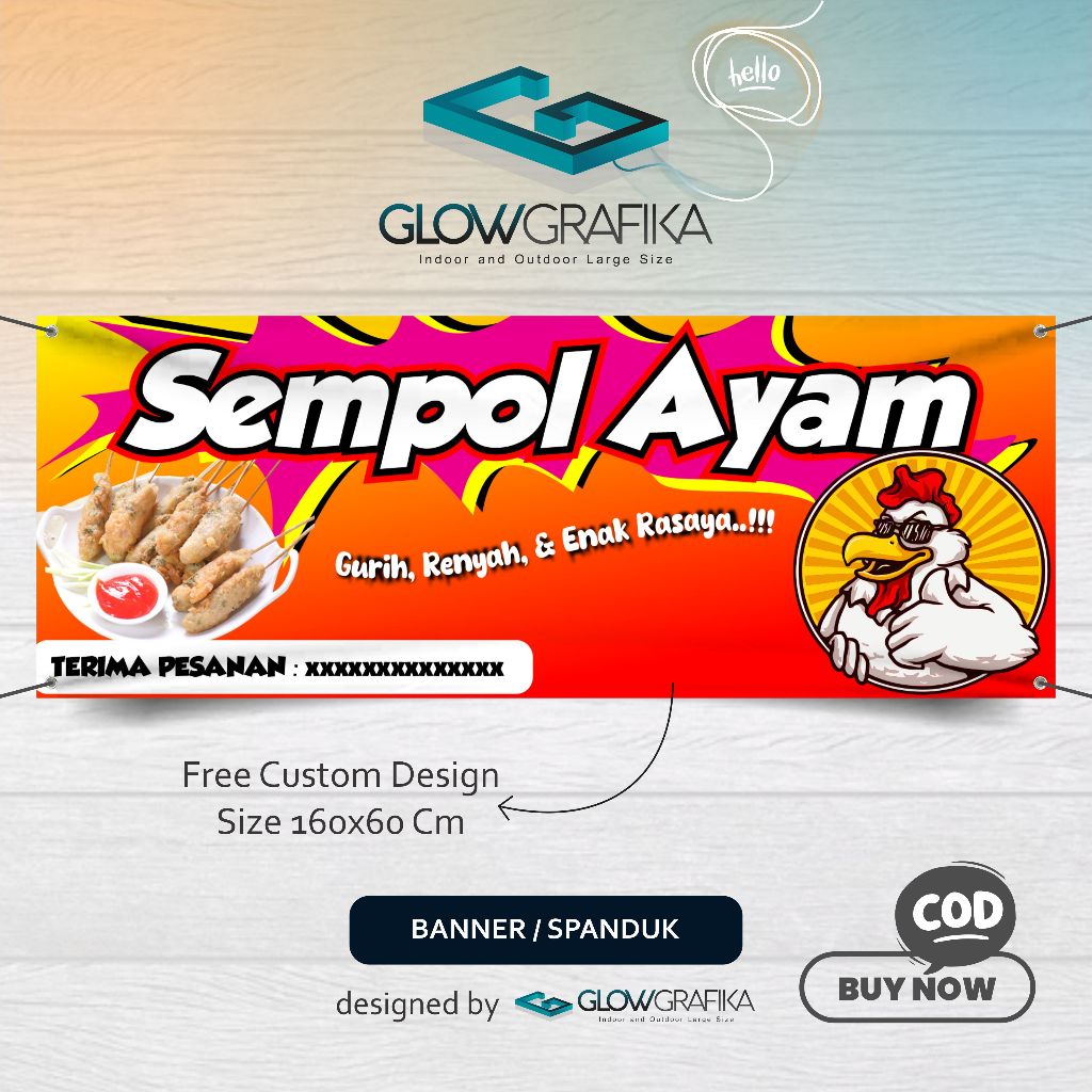 Jual Cetak Spanduk Banner Sempol Ayam | Shopee Indonesia
