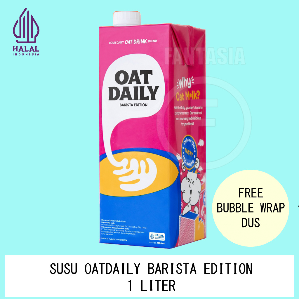 Jual OAT DAILY SUSU Barista Edition 1L Oat Milk FANTASIA FREE BUBBLE ...