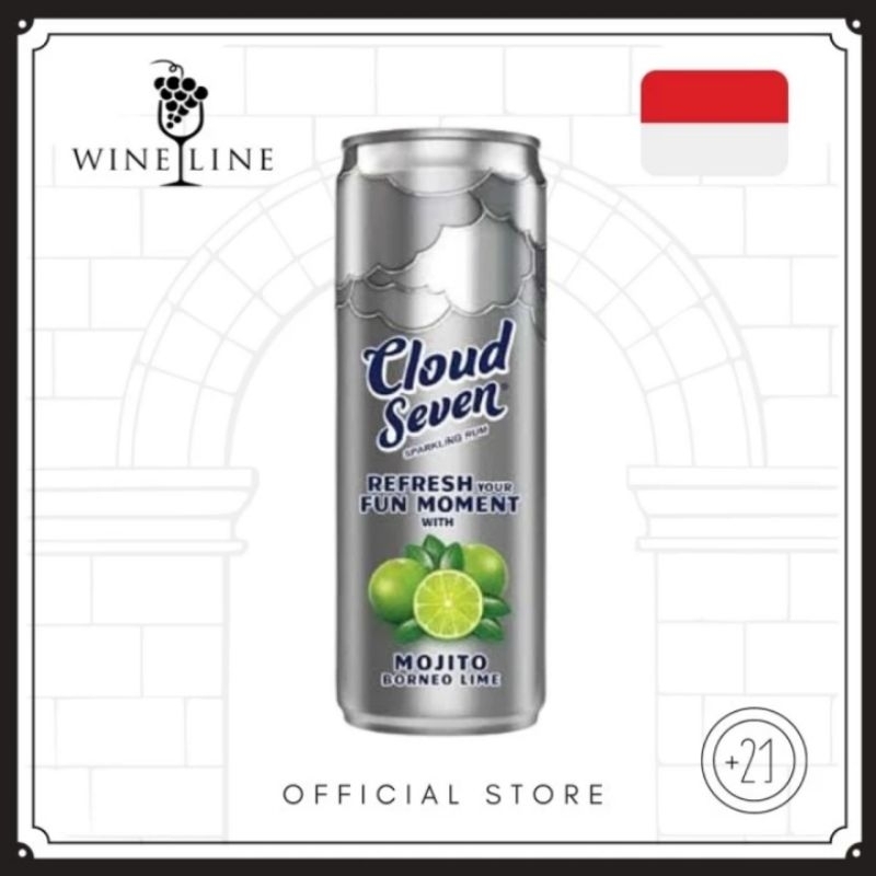 Jual INDONESIA - CLOUD SEVEN Mojito Borneo Lime 350ml Sparklinh Rum ...