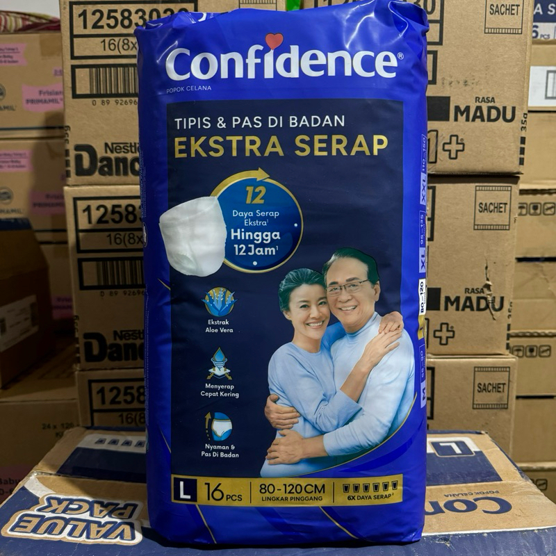 Jual Confidence Popok Dewasa Celana Tipis & Pas Extra Serap L16 | Shopee Indonesia