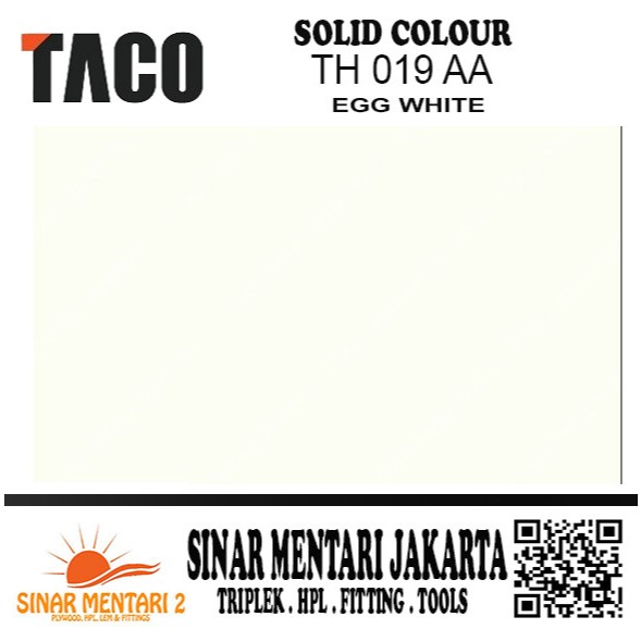 Jual TACO HPL SOLID COLOUR TH 019 AA EGG WHITE | Shopee Indonesia