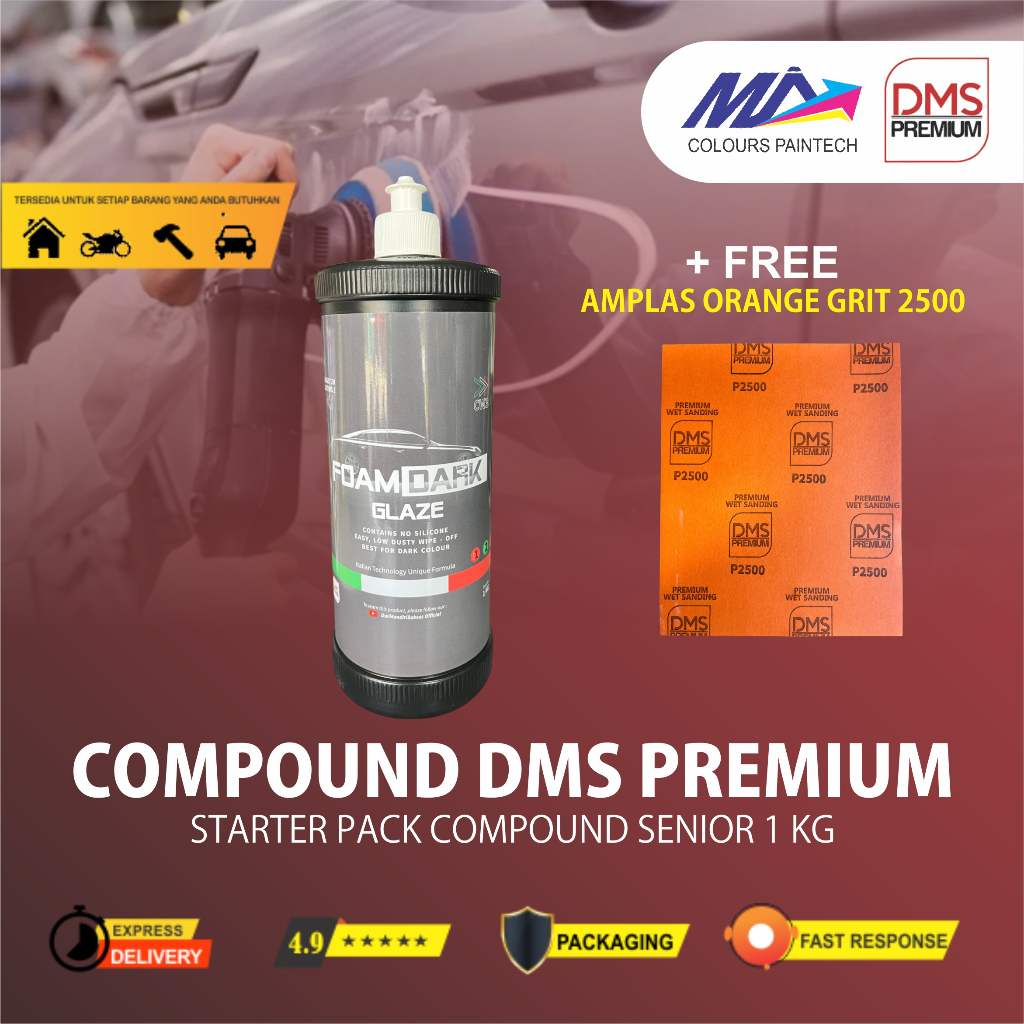 Jual TERMURAH!! COMPOUND DMS PREMIUM 1 KG FOAM DARK GLAZE AMPLAS P2500 ...