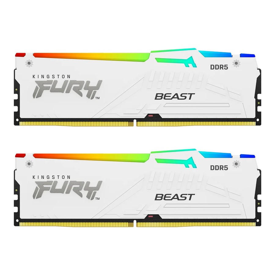 Jual Kingston Fury Beast DDR5 RGB 6000 Mhz 32GB Dual Channel (2x16GB) White | Shopee Indonesia