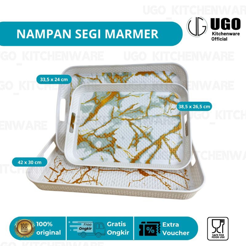 Jual UGO Nampan Segi Plastik Motif | Nampan Makanan Minuman Aesthetic ...