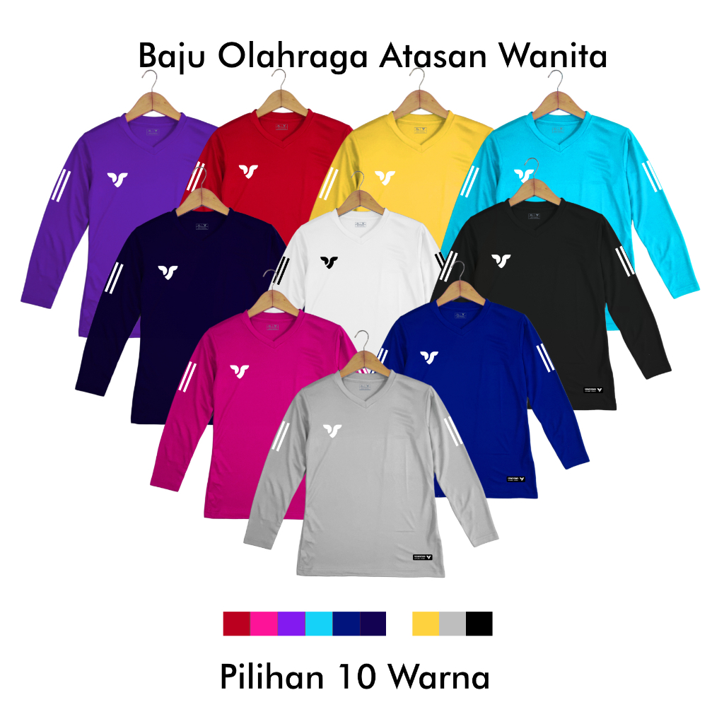 Jual Baju Olahraga Wanita Lengan Panjang Kaos Jersey Dry Fit Running Zumba Lari Yoga Fitness ...