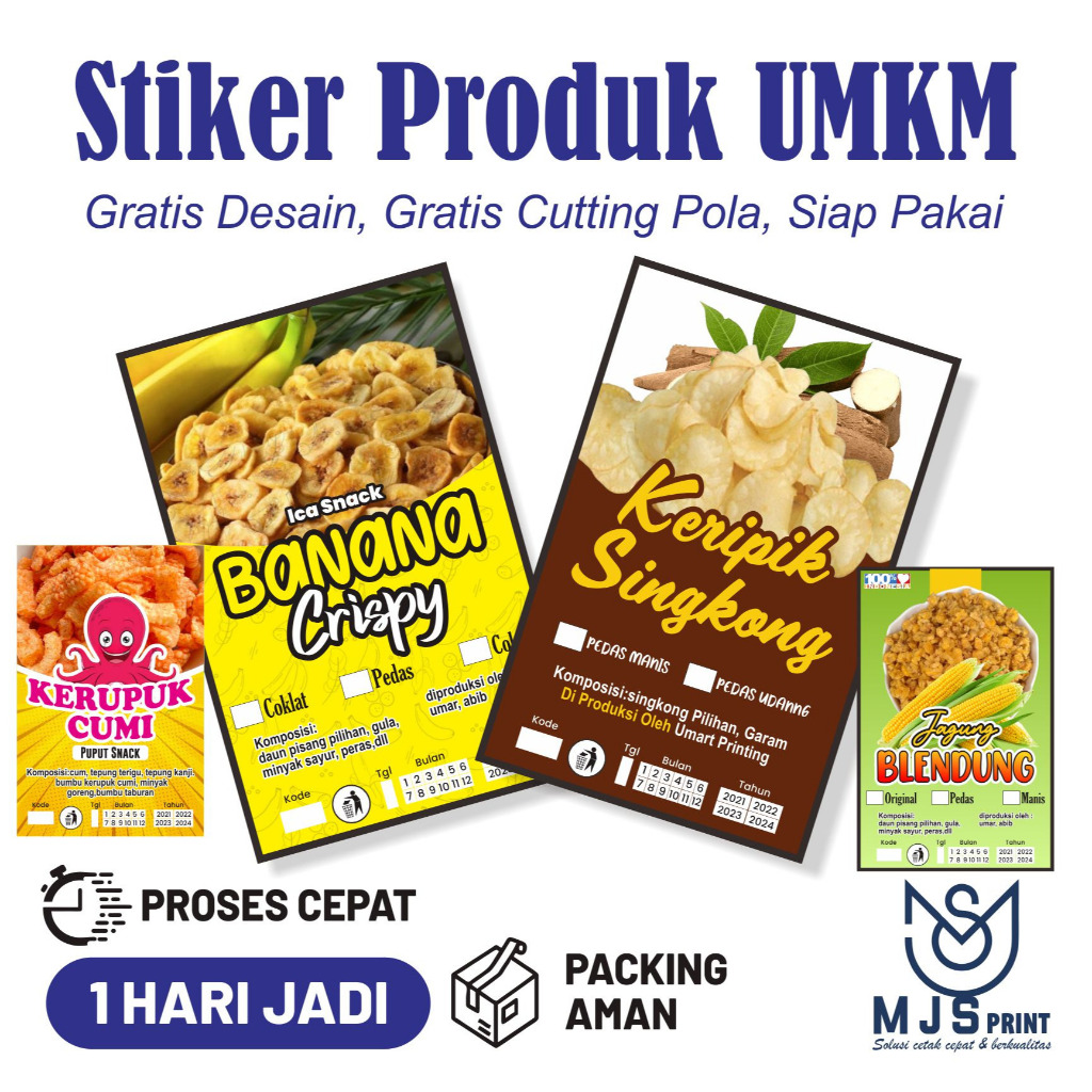 Jual Stiker Produk UMKM Label Harga Makanan dan snack Merk Jualan ...