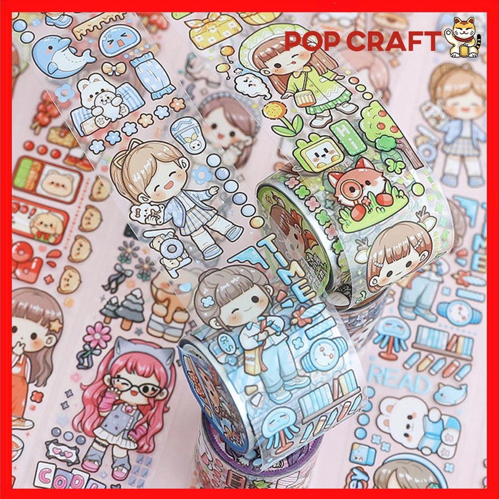 Jual PC Washitape Stiker Masking Tape Dodogirl PVC Bening Anti Air ...