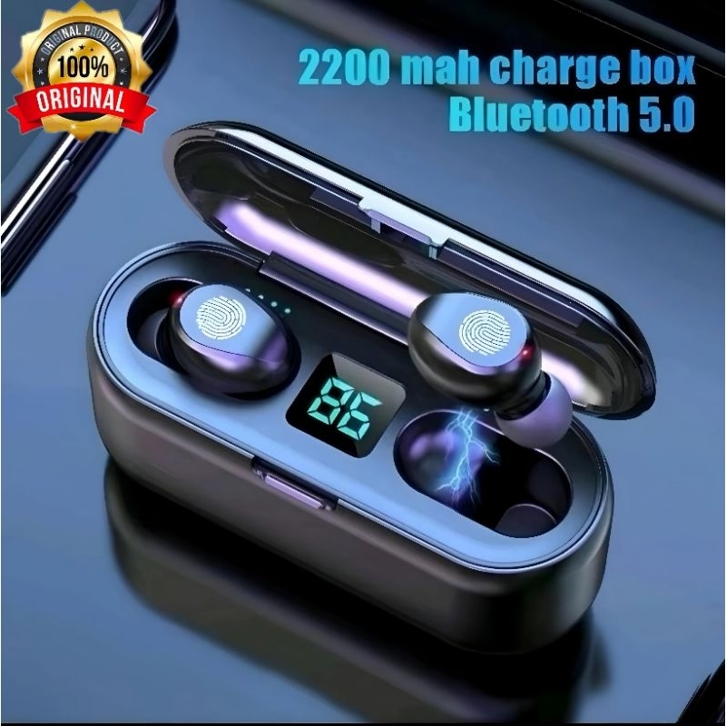 Jual Headset gaming TWS-F9 Earphone Bluetooth 5.0 HiFi Earphone ...