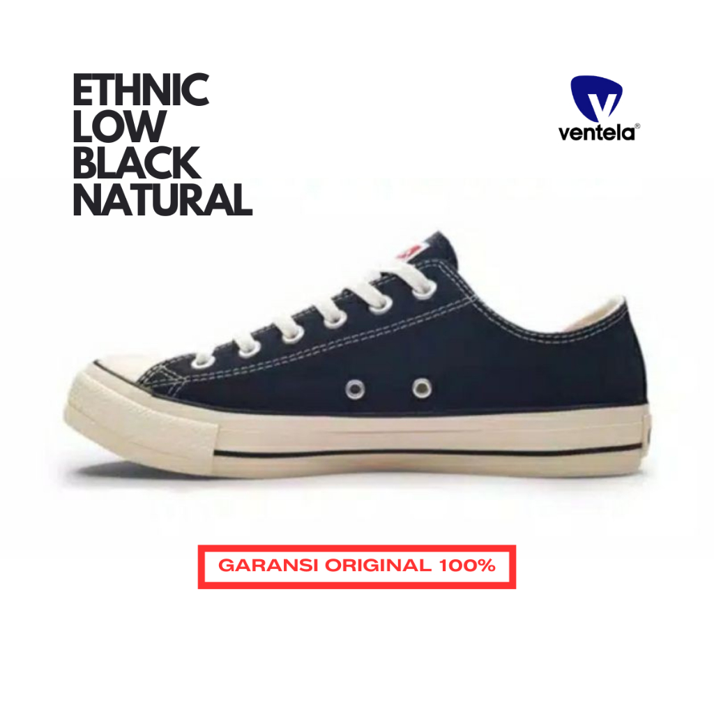 Jual Sepatu Ventela Ethnic Low Black Natural Size 33-44 Original Made In Indonesia | Shopee ...