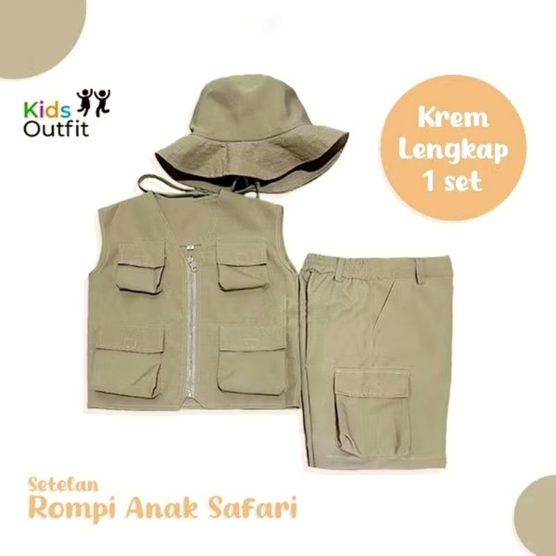 Jual Vest Rompi Anak Satu Set/Rompi Safari Anak/Rompi lapangan/Rompi ...