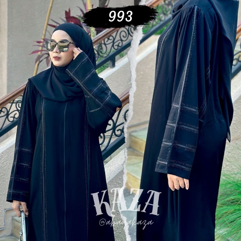 Jual Abaya Hitam Turkey Gamis Syari Muslimah Bahan Jetblack Hitam Kombinasi List Dress Arab ...