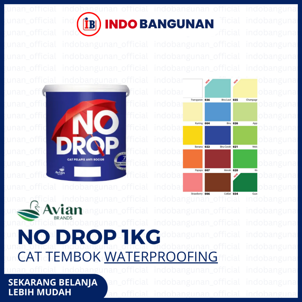 Jual NO DROP WATERPROOF/ CAT PELAPIS ANTI BOCOR 1KG | Shopee Indonesia