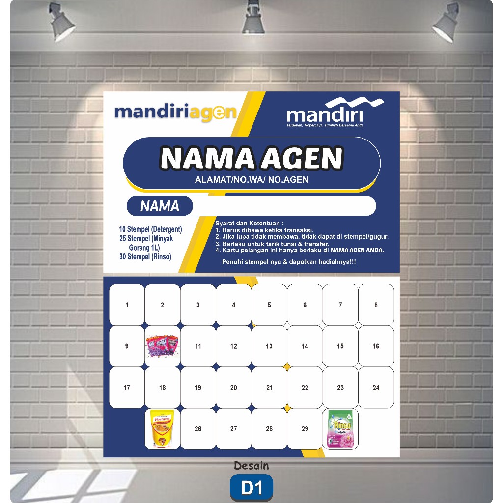 Jual Kartu Nama Member Agen Mandiri | Kartu Pelanggan Agen Mandiri ...