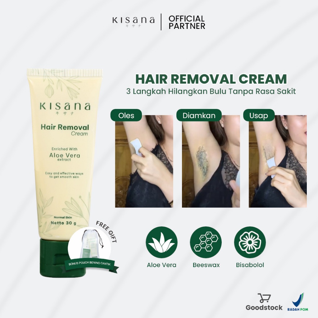 Jual KISANA Hair Removal Cream Krim Perontok Bulu Tanpa Rasa Sakit BPOM ...