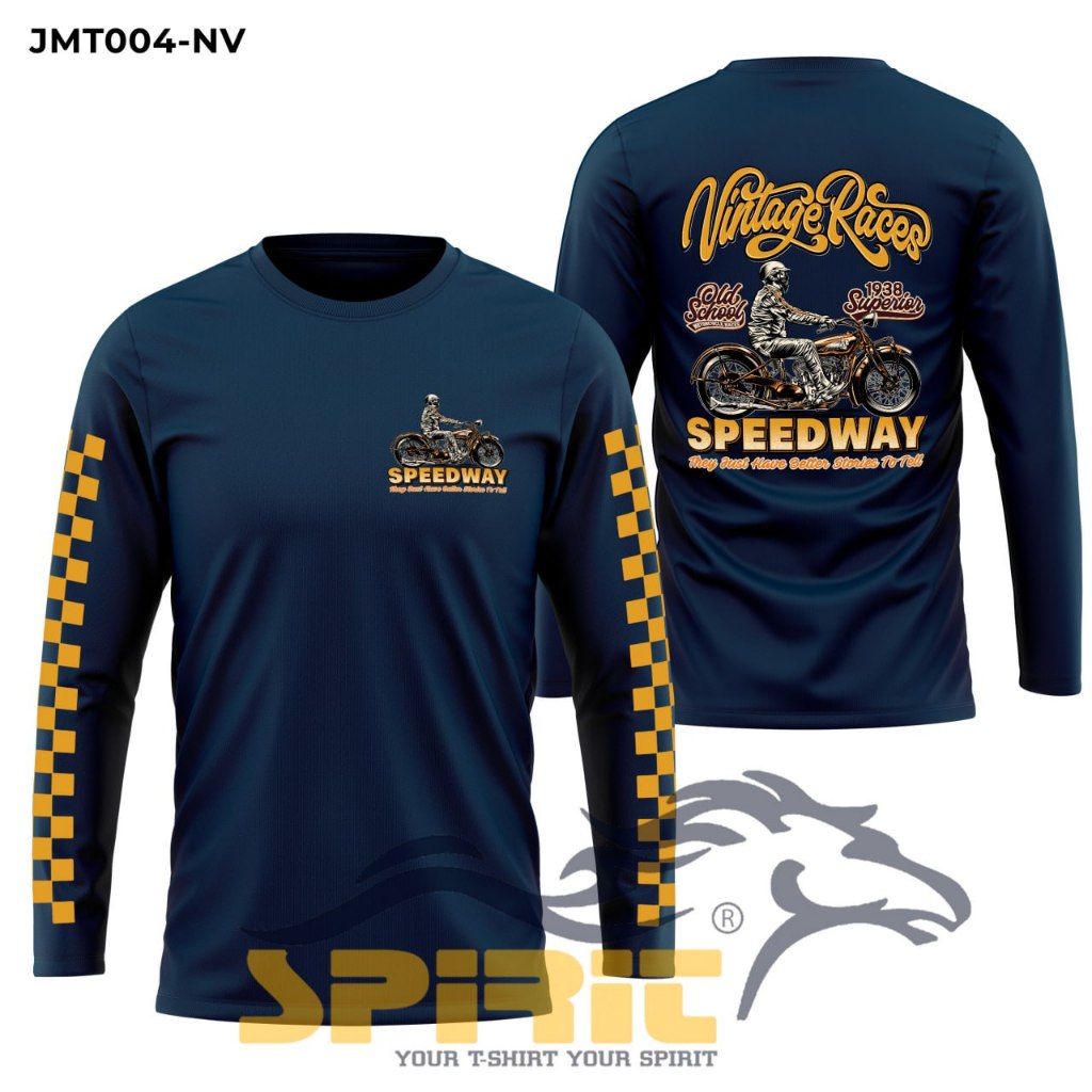 Jual Kaos Motor Custom Vintage Races Speedway Motorcycle Lengan Panjang Baju Kaos Otomotif Motor ...
