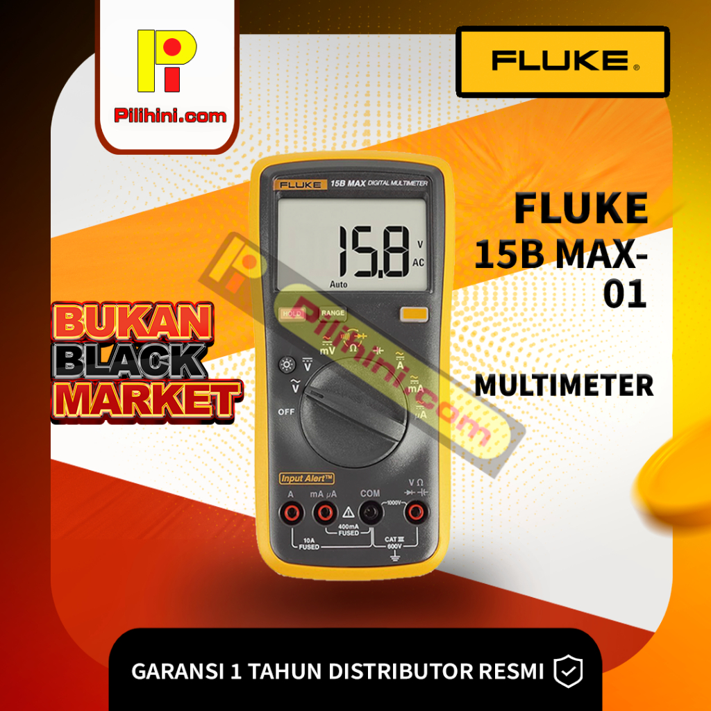 Jual FLUKE 15B MAX-01- AC-DC Multimeter Digital LCD Display Multimeter ...