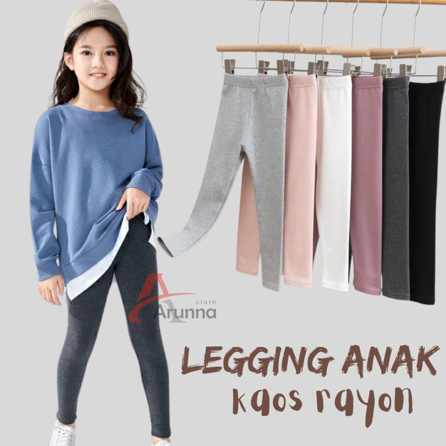 Jual Legging Anak Perempuan Bahan Rayon Leging kaos polos usia 1-12 ...