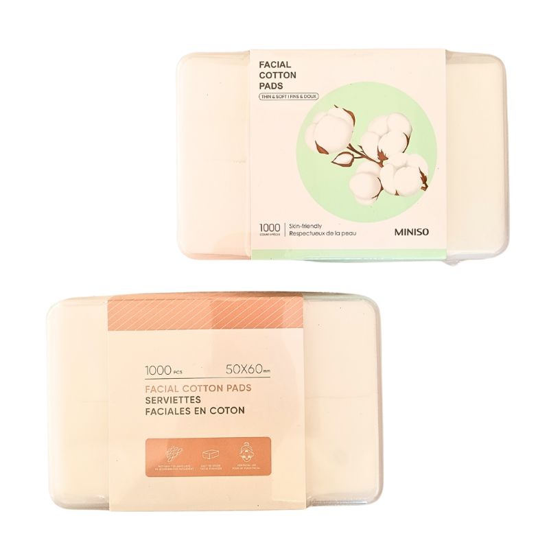 Jual MINISO Facial Cotton Pads 1000 pcs / Kapas Toner Miniso/ Kapas ...