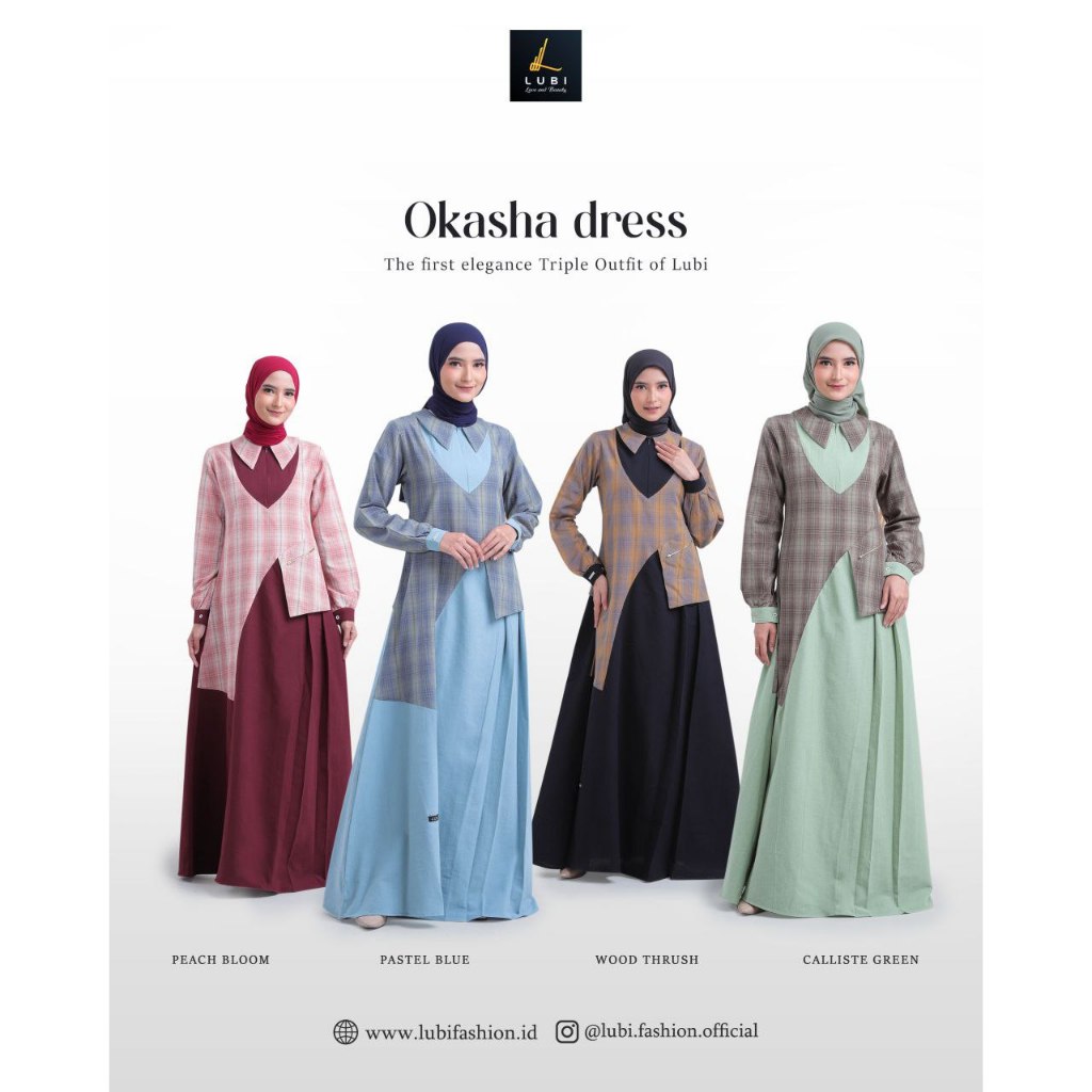Jual BAJU GAMIS WANITA TERBARU OKASHA DRESS BY LUBI | Shopee Indonesia