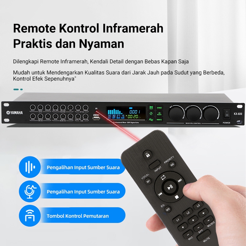 Jual yamaha/KX-600 audio processor digital Karaoke (crossover 3 way aktif：2 speaker utama, 1 ...