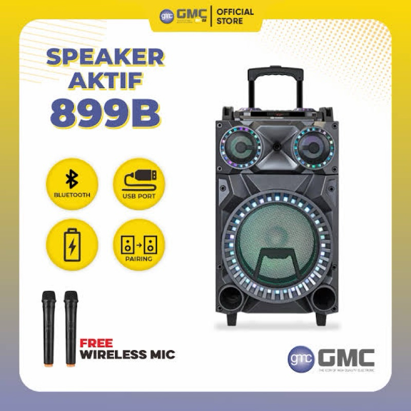 Jual speaker gmc 899B Bluetooth 12 inc 2 mic wireless | Shopee Indonesia