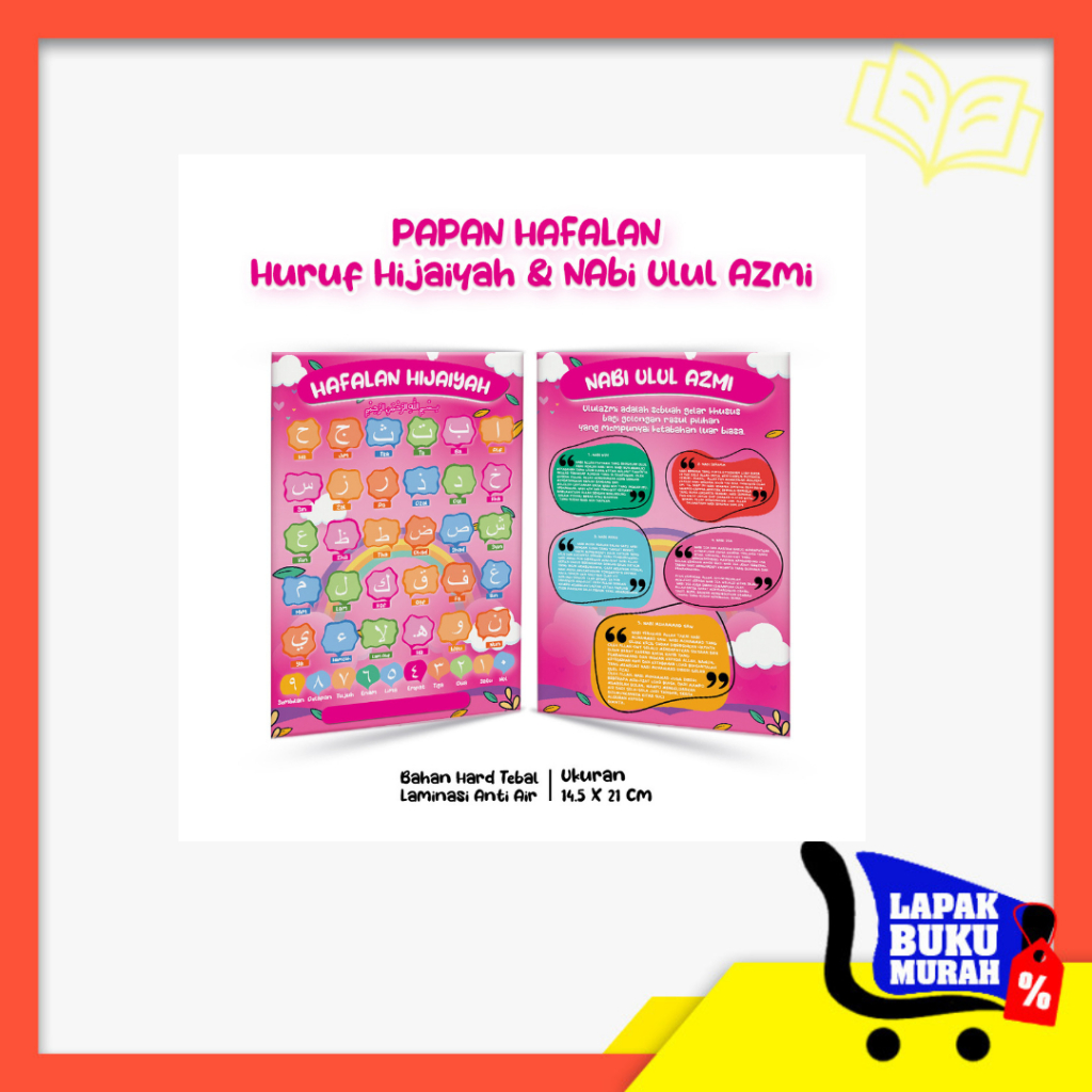 Jual Table Papan Hapalan Custom + Nama Huruf Hijaiyah & Ulul Azmi Bahan ...