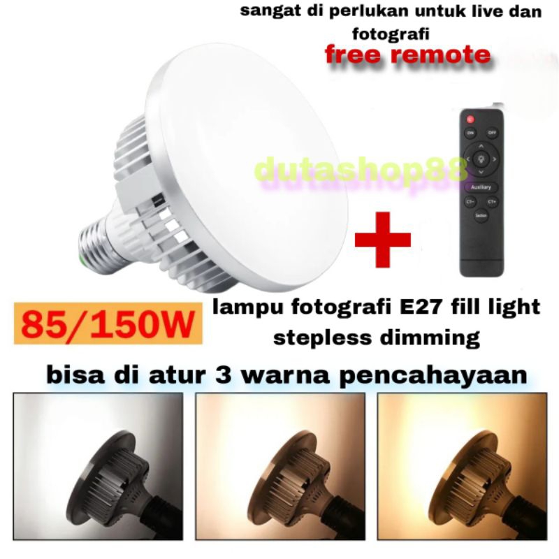 Jual lampu LED studio socket e27 dimmable tricolor softbox bulb LED ...