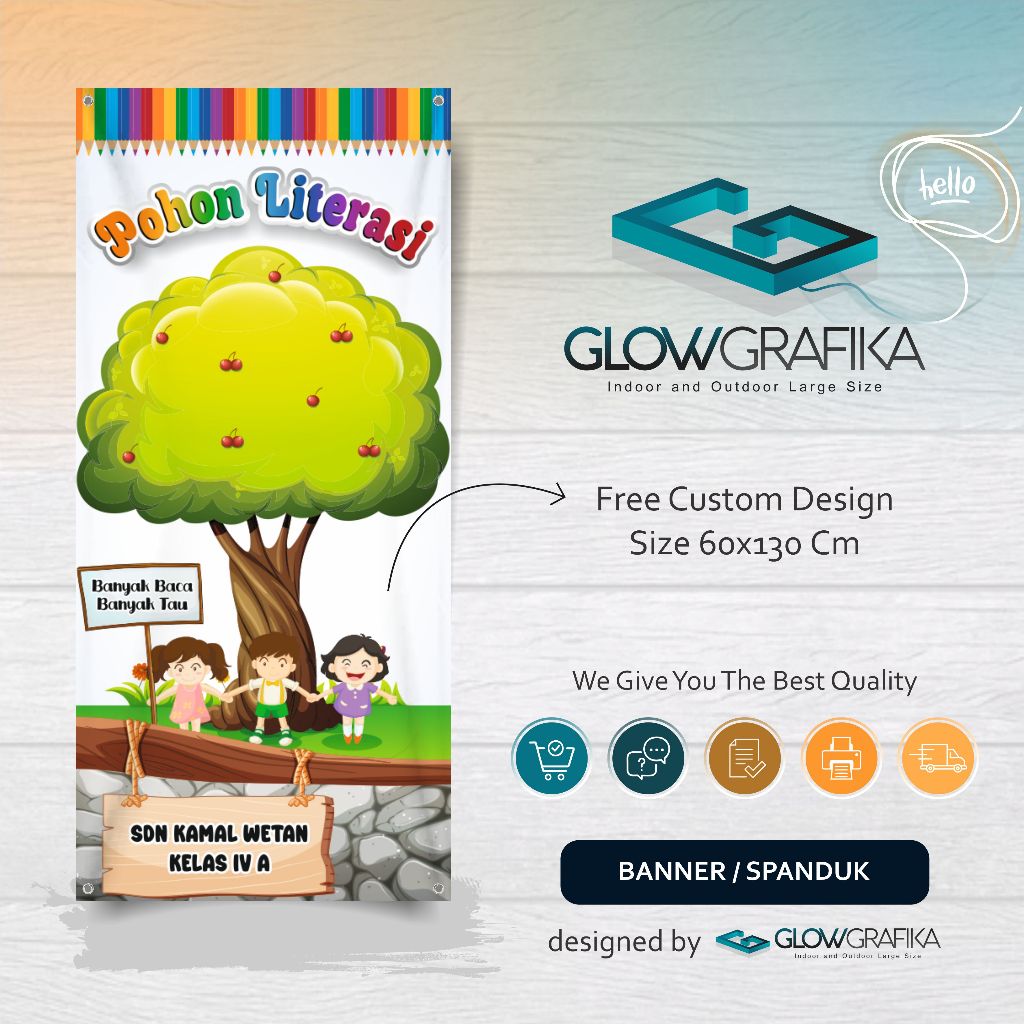 Jual Cetak Spanduk Banner Pohon Literasi Model D | Shopee Indonesia