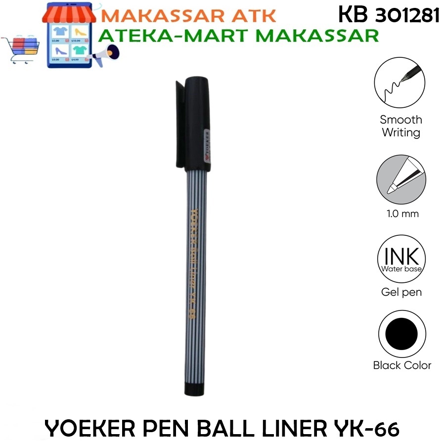 Jual [PCS] YOEKER GEL PEN BALL LINER YK-66 SIGN PEN | Shopee Indonesia