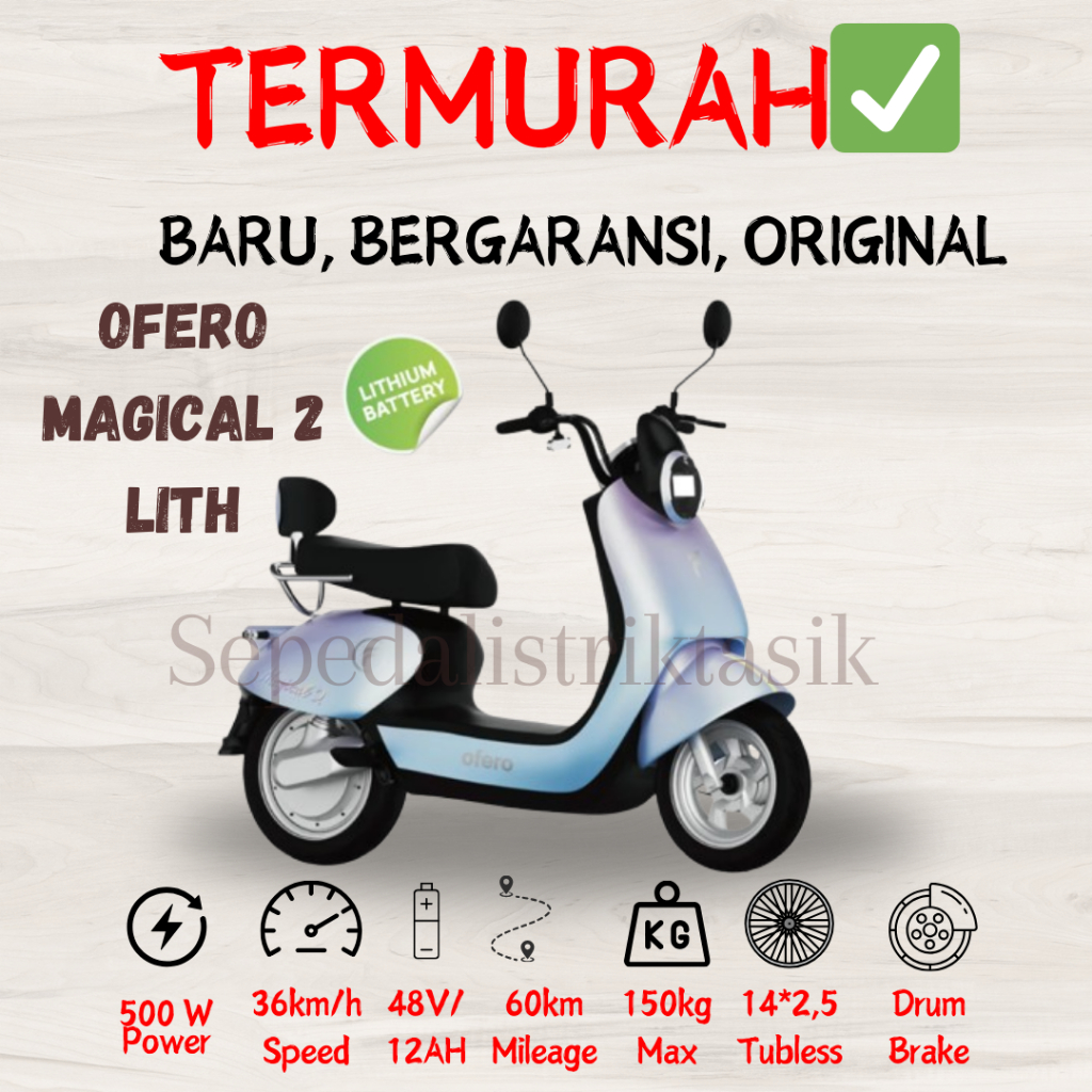 Jual SEPEDA LISTRIK OFERO MAGICAL 2 LITHIUM - ORIGINAL - GARANSI RESMI ...