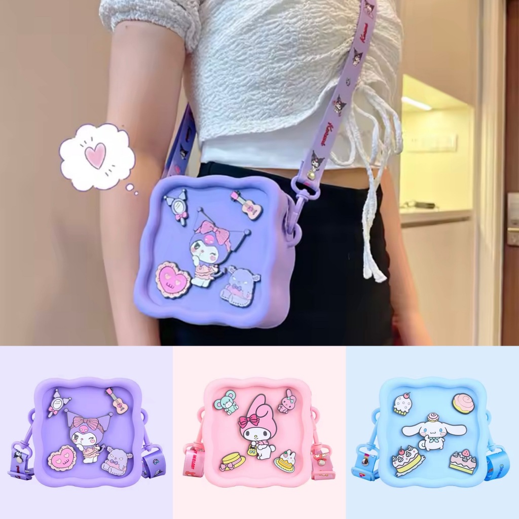 Jual Tas Jibbitz Gambar Boneka Karakter Lucu Tas Selempang Silikon ...
