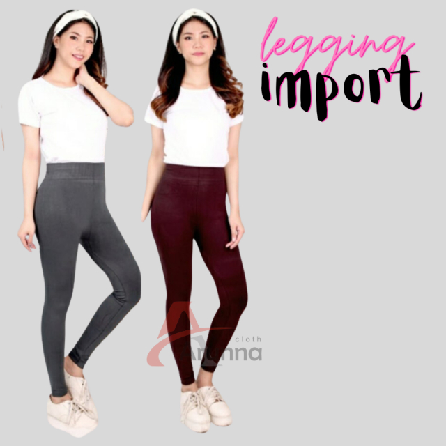 Jual celana legging wanita Import Leging Tebal Sport HW panjang polos ...