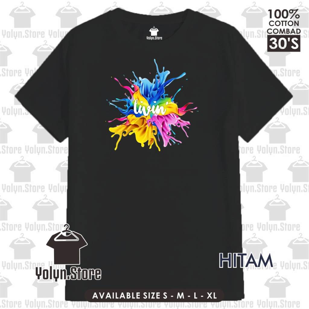 Jual BAJU LIVIN BY MANDIRI splash original UNISEX premium cotton COMBED ...