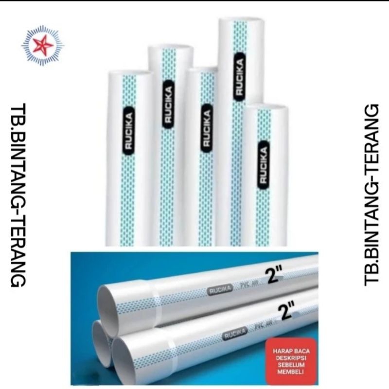 Jual Pipa PVC Rucika AW 2" Inch Eceran Per Batang Panjang 100 cm ...