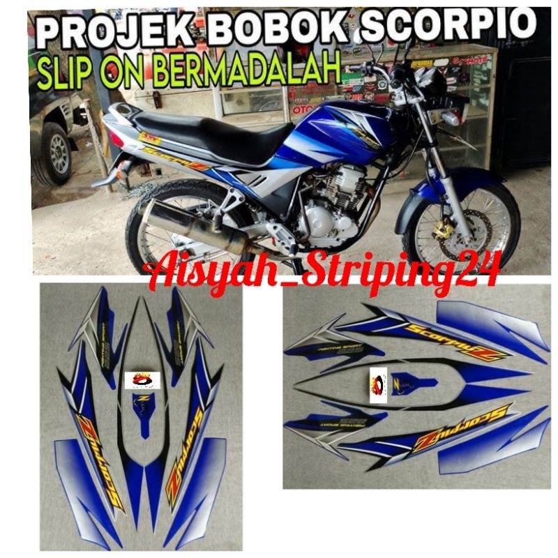 Jual stiker striping lis body motor Yamaha Scorpio z 2006 2004 silver ...