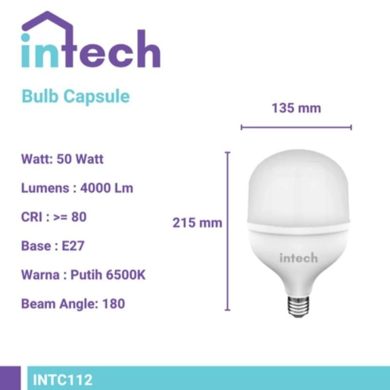 Jual BOHLAM LED / LAMPU LED INTECH GARANSI 1 TAHUN KAPSUL | Shopee ...