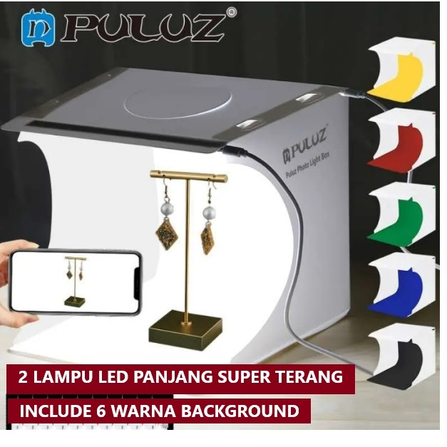 Jual BEST QUALITY Mini Studio Photo Box + 2 LED Light Super Terang ...
