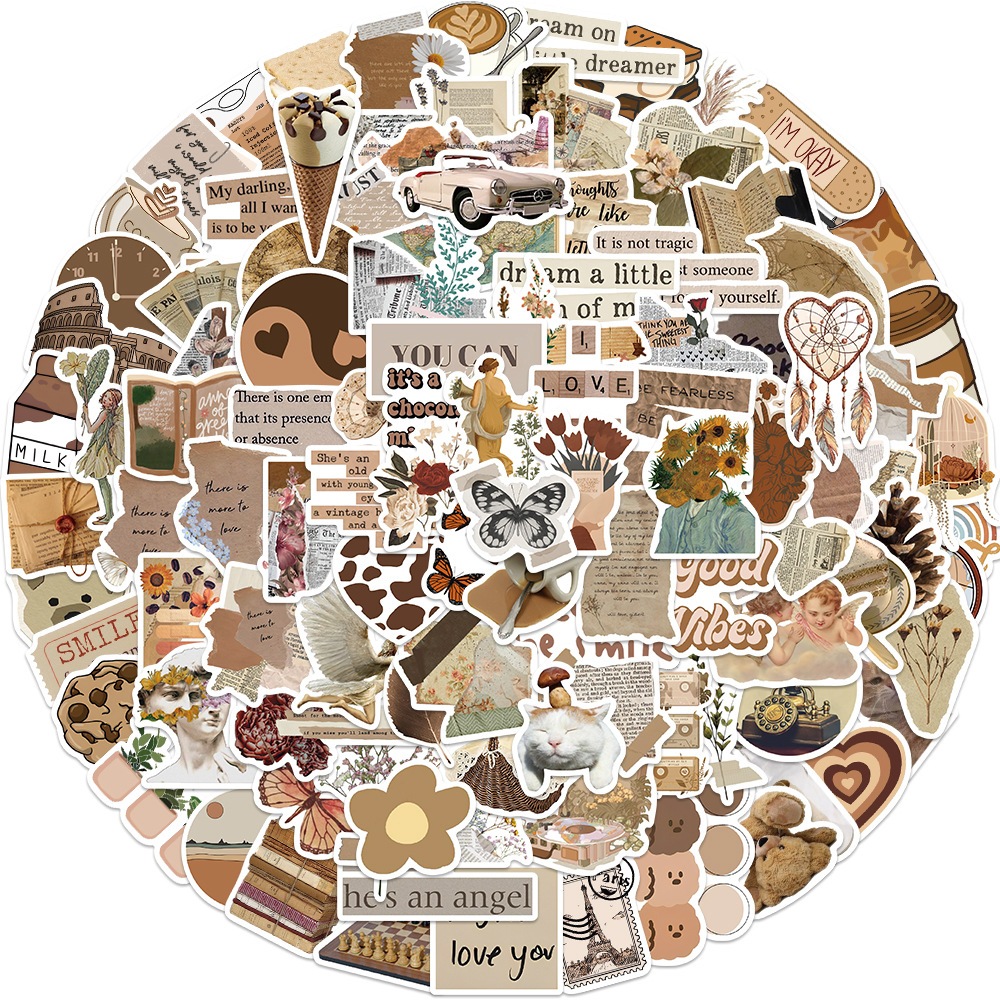 Jual COD 60PCS Coretan kolase seni retro luncur/Buku Harian/Laptop ...